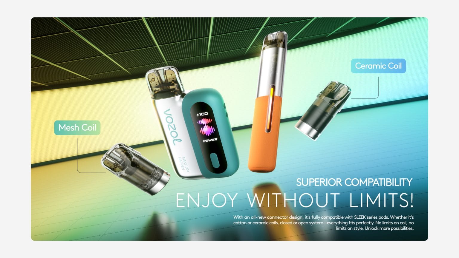 VOZOL Unveils SLEEK VISION – Double Mode, Vibrant Experience – VapeNice